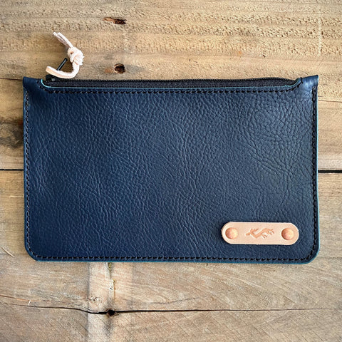 Zippered Leather Pouch | Handcrafted Italian Leather Zippered Pouch ...