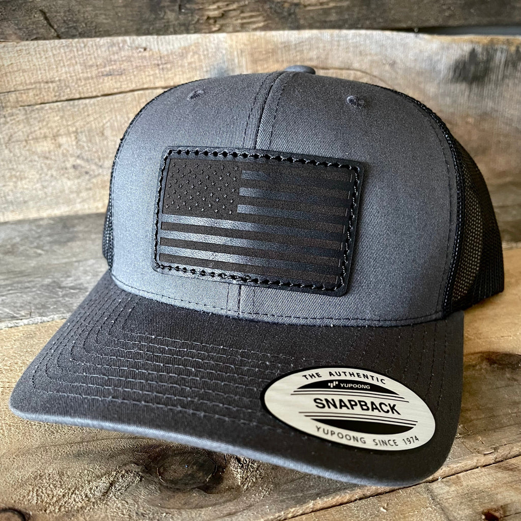 American Flag Patch Hat | American Flag Leather Patch Hat – Driftwood ...